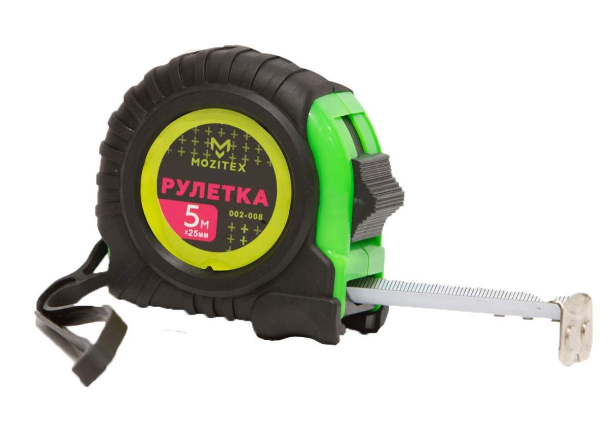 Рулетка прорезиненная с магнитом 5 м×25 мм • купить с доставкой по ...